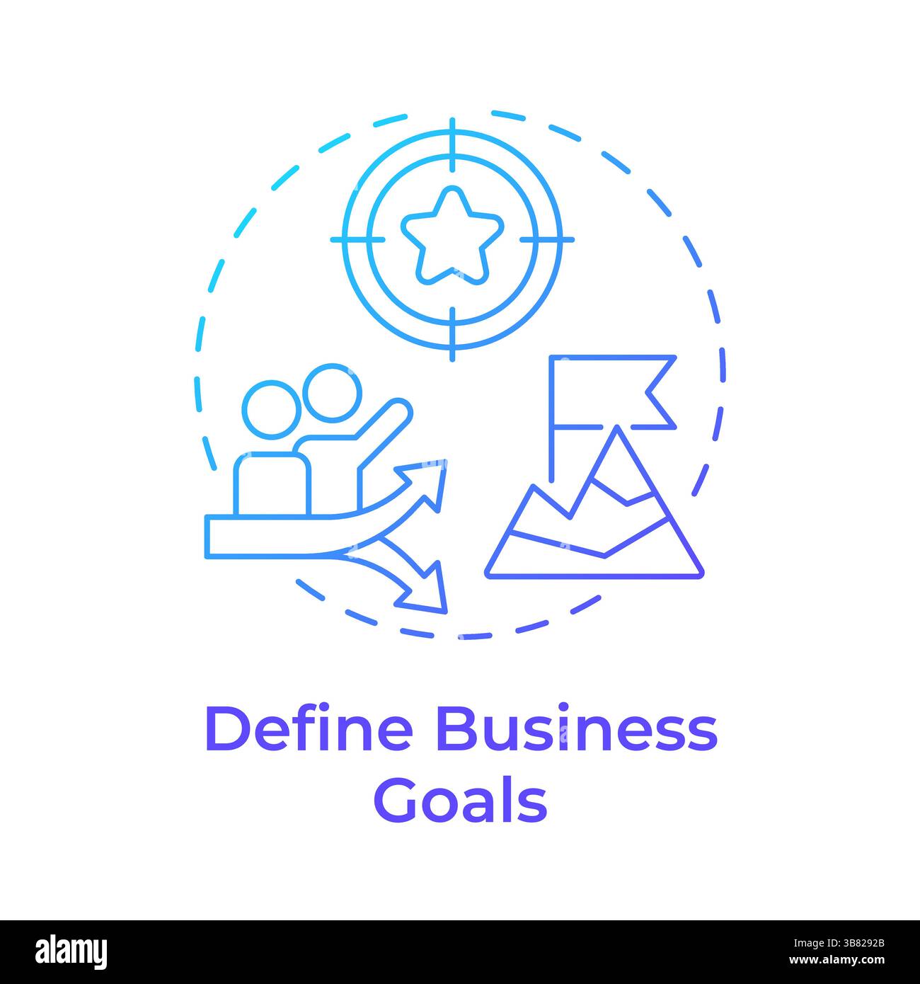 Defining business goals blue gradient concept icon Stock Vector Image ...