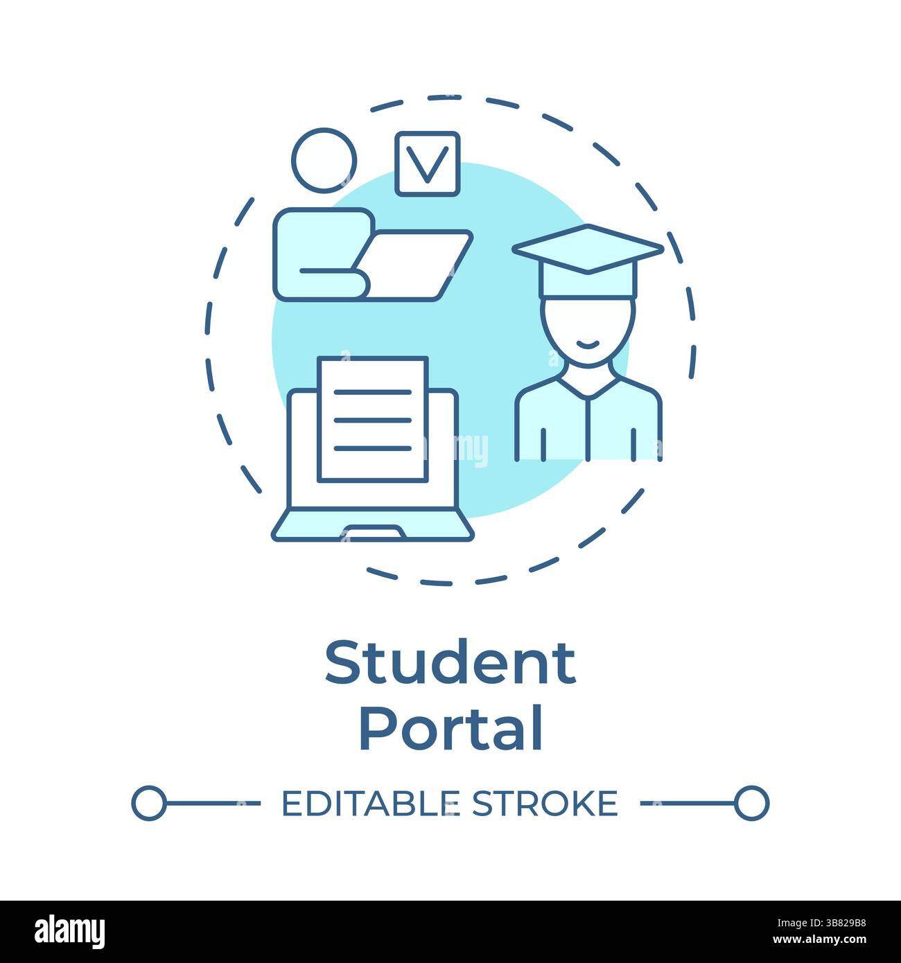 Student portal soft blue concept icon Stock Vector Image & Art - Alamy