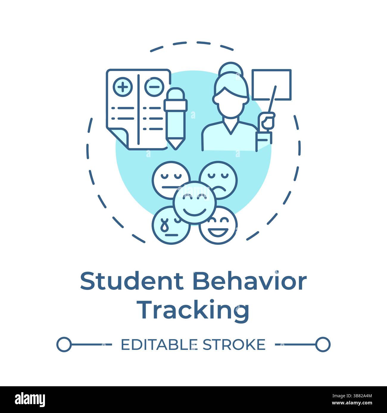 Student behavior tracking soft blue concept icon Stock Vector Image ...