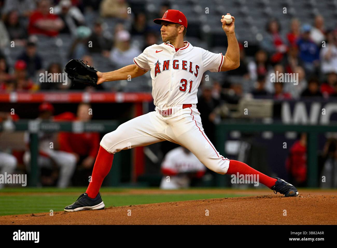 Los Angeles Angels pitcher Tyler Anderson throws to a Toronto Blue Jays ...
