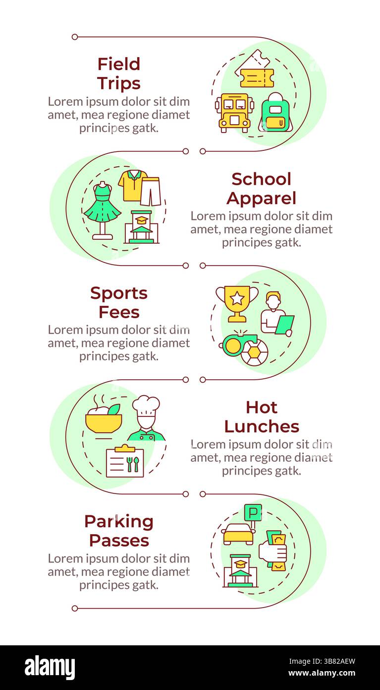 Student service expenses infographic vertical sequence Stock Vector ...