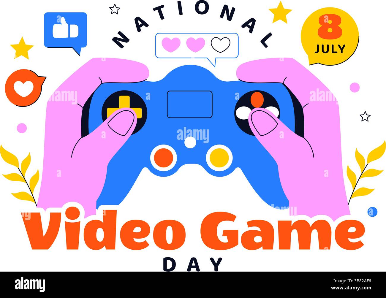 National Video Game Day Vector Illustration Featuring a Modern Game ...