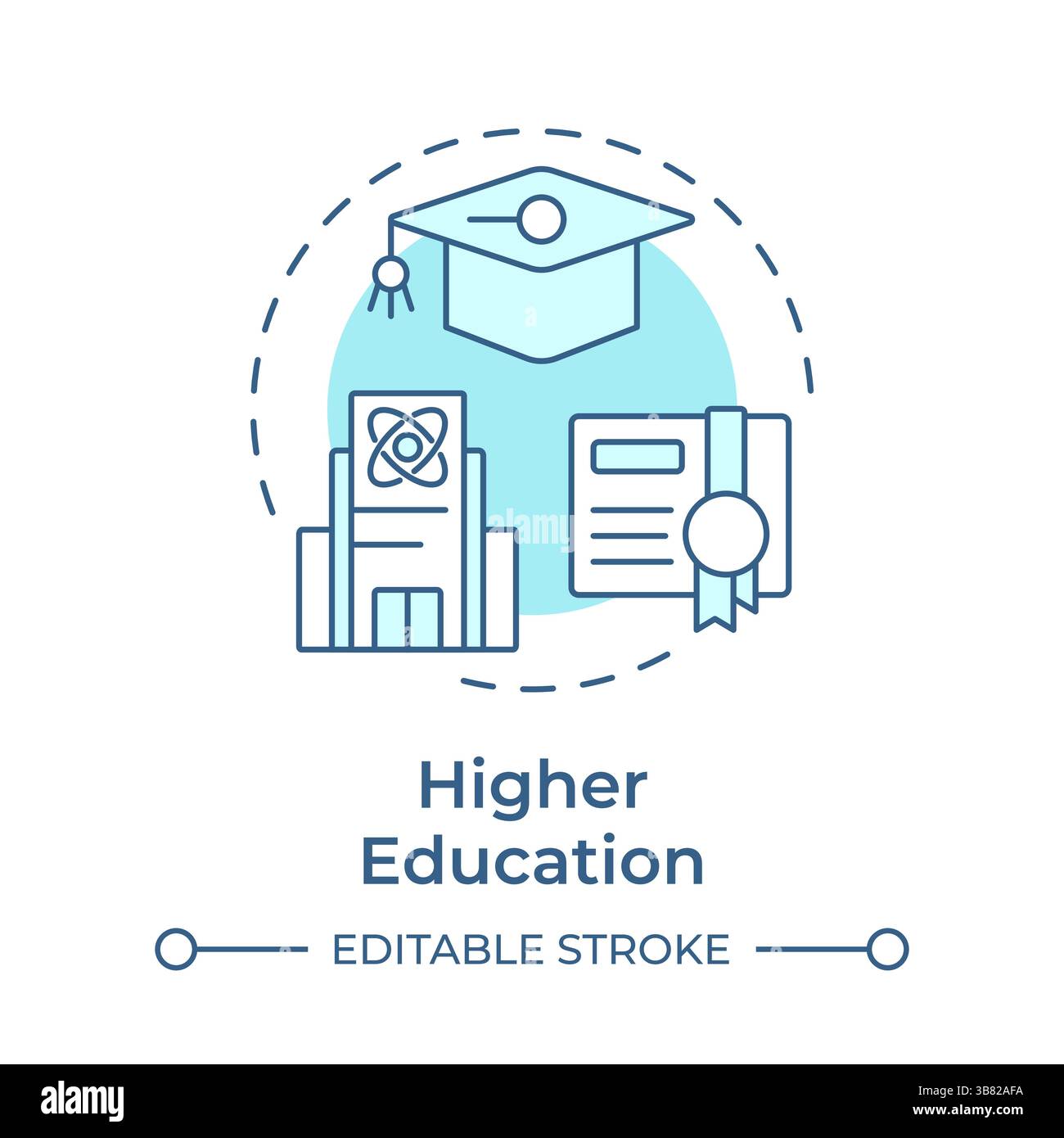 Higher education soft blue concept icon Stock Vector Image & Art - Alamy