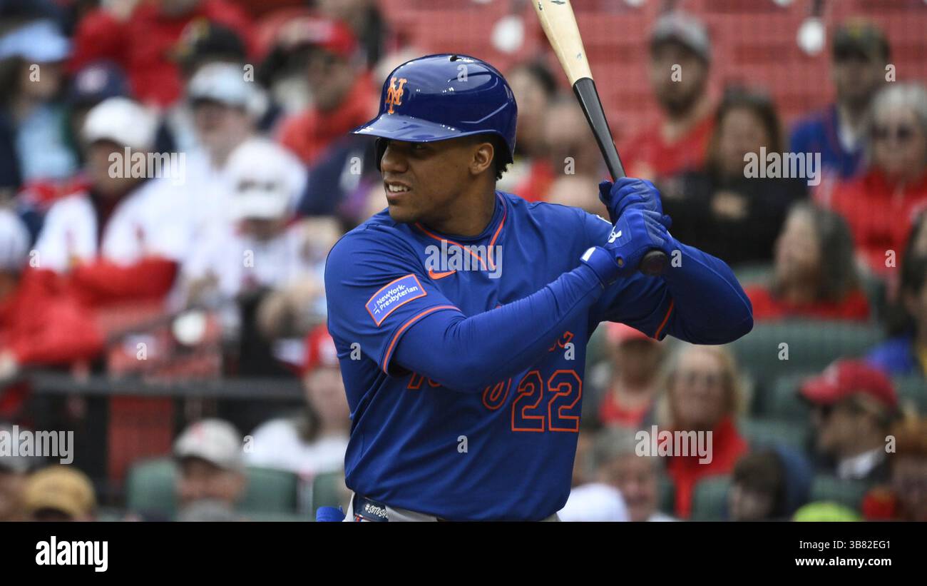 New York Mets' Juan Soto at bat in the first inning during the first ...