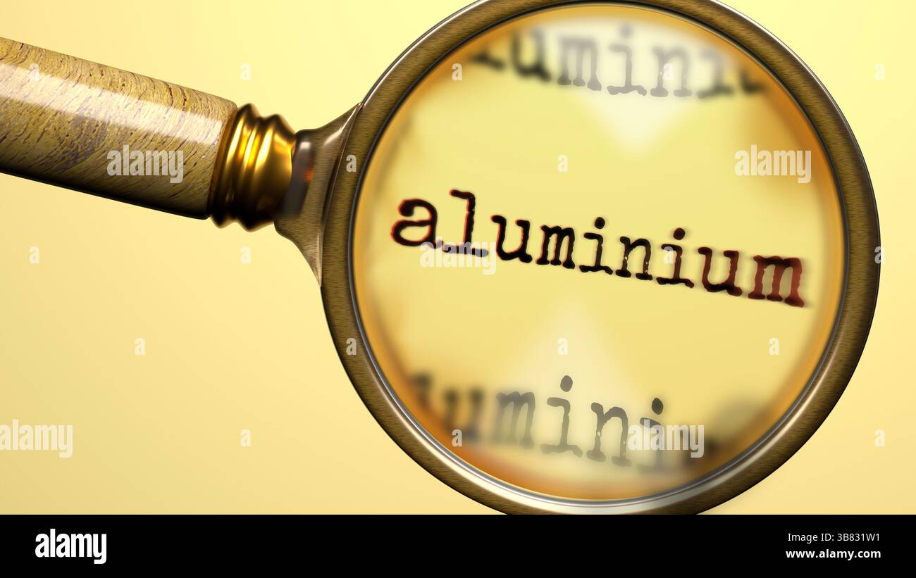 Aluminium under magnifying glass. Thorough analysis and inspection of ...