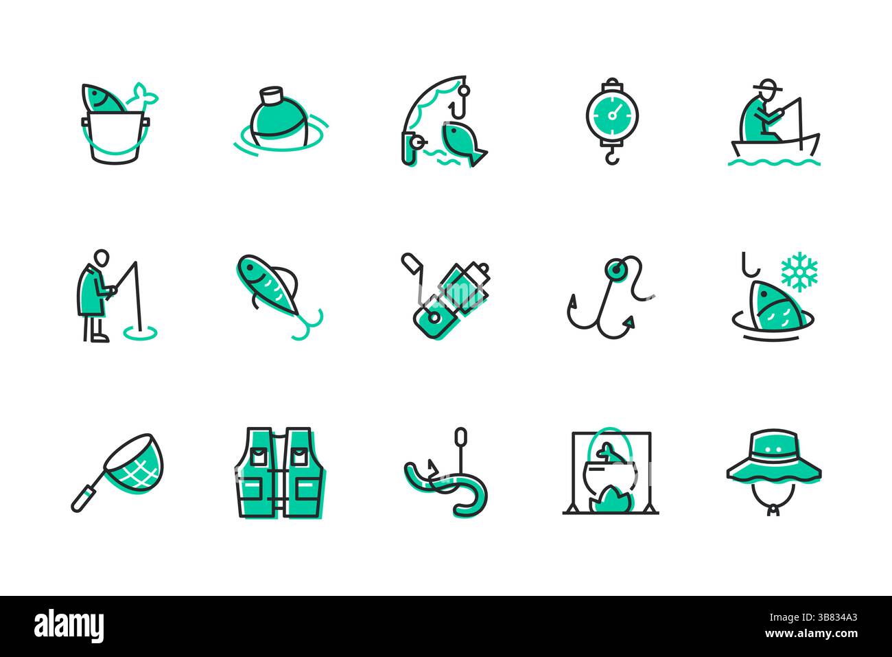 Fish landing net Cut Out Stock Images & Pictures - Alamy