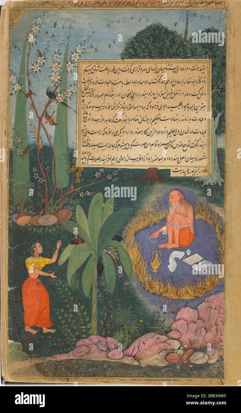 At Indra's instigation, the apsara Rambha approaches the sage ...