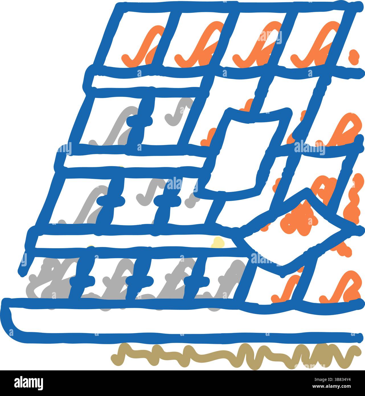 tiled roof mounting icon doodle illustration Stock Vector Image & Art ...