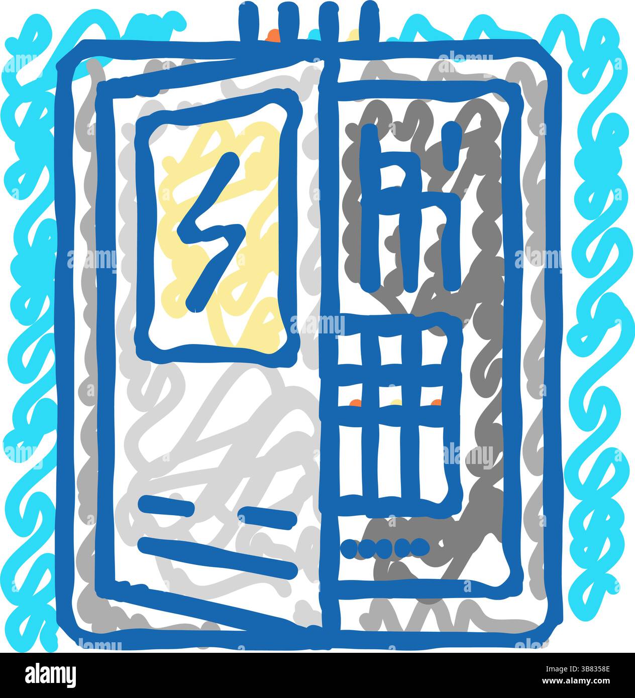 electrical panel residential icon doodle illustration Stock Vector ...