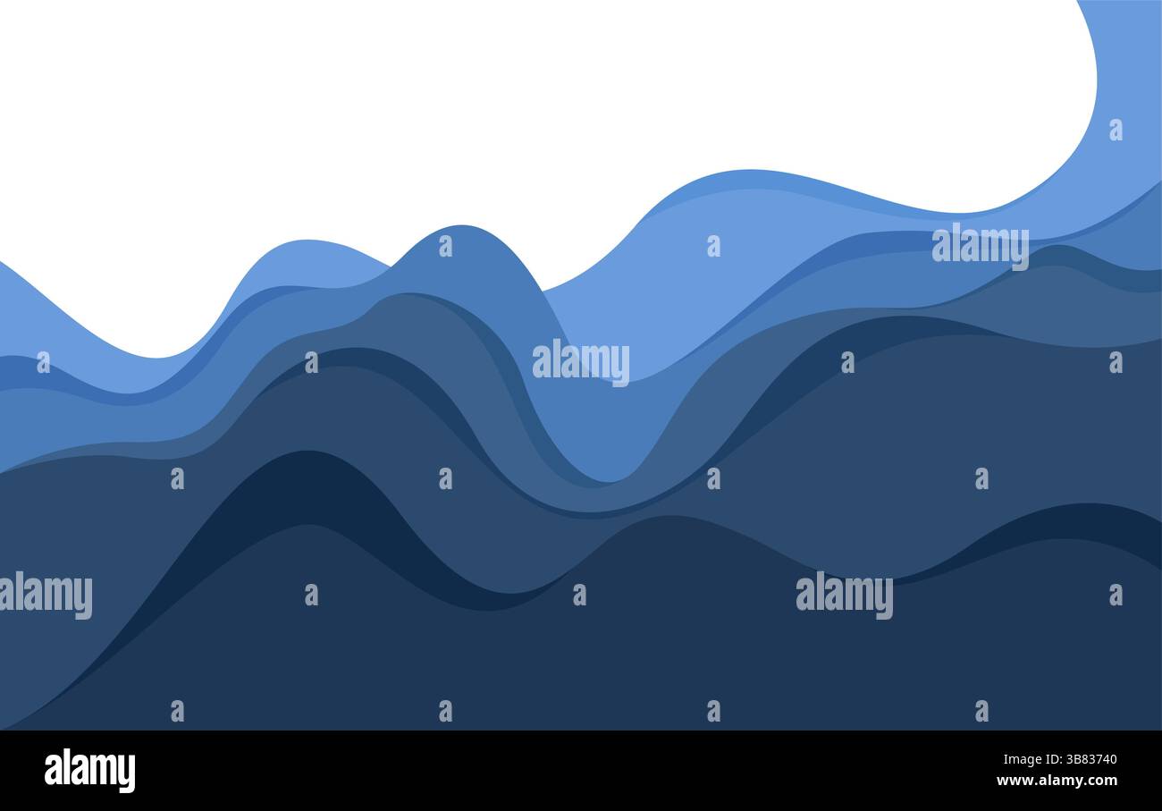 Bright blue ocean waves Stock Vector Images - Alamy