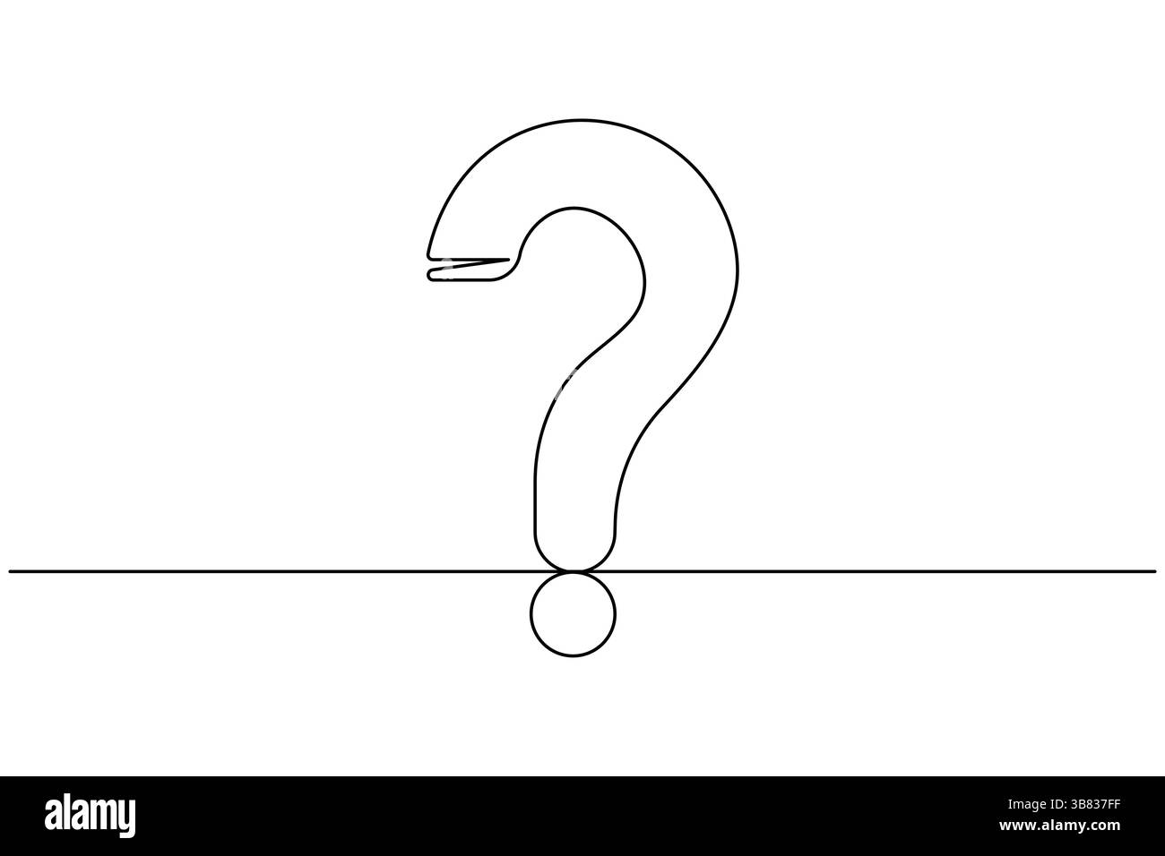 Question mark icon continuous one line drawing and minimalist style ...