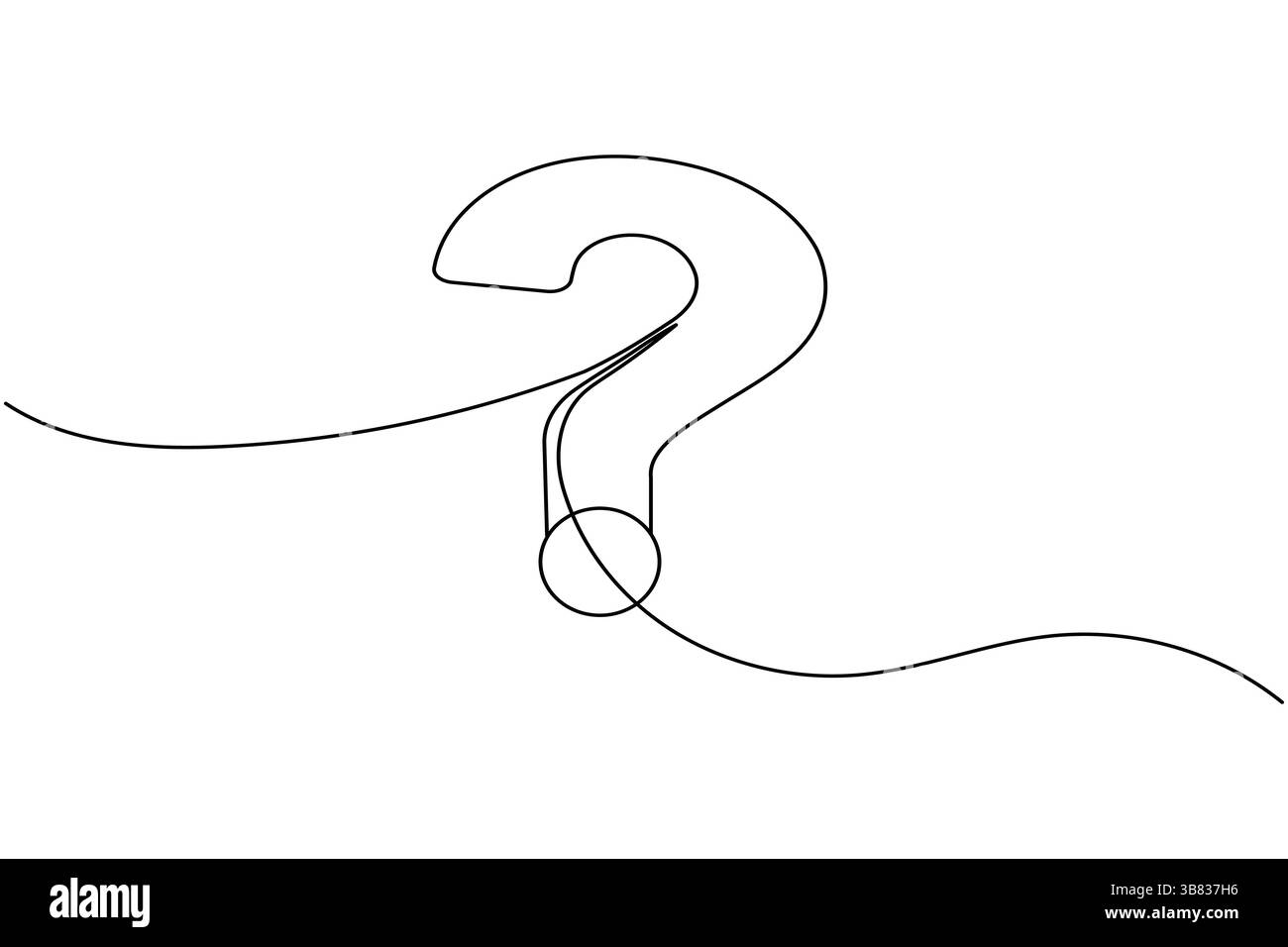 Question mark icon continuous one line drawing and minimalist style ...