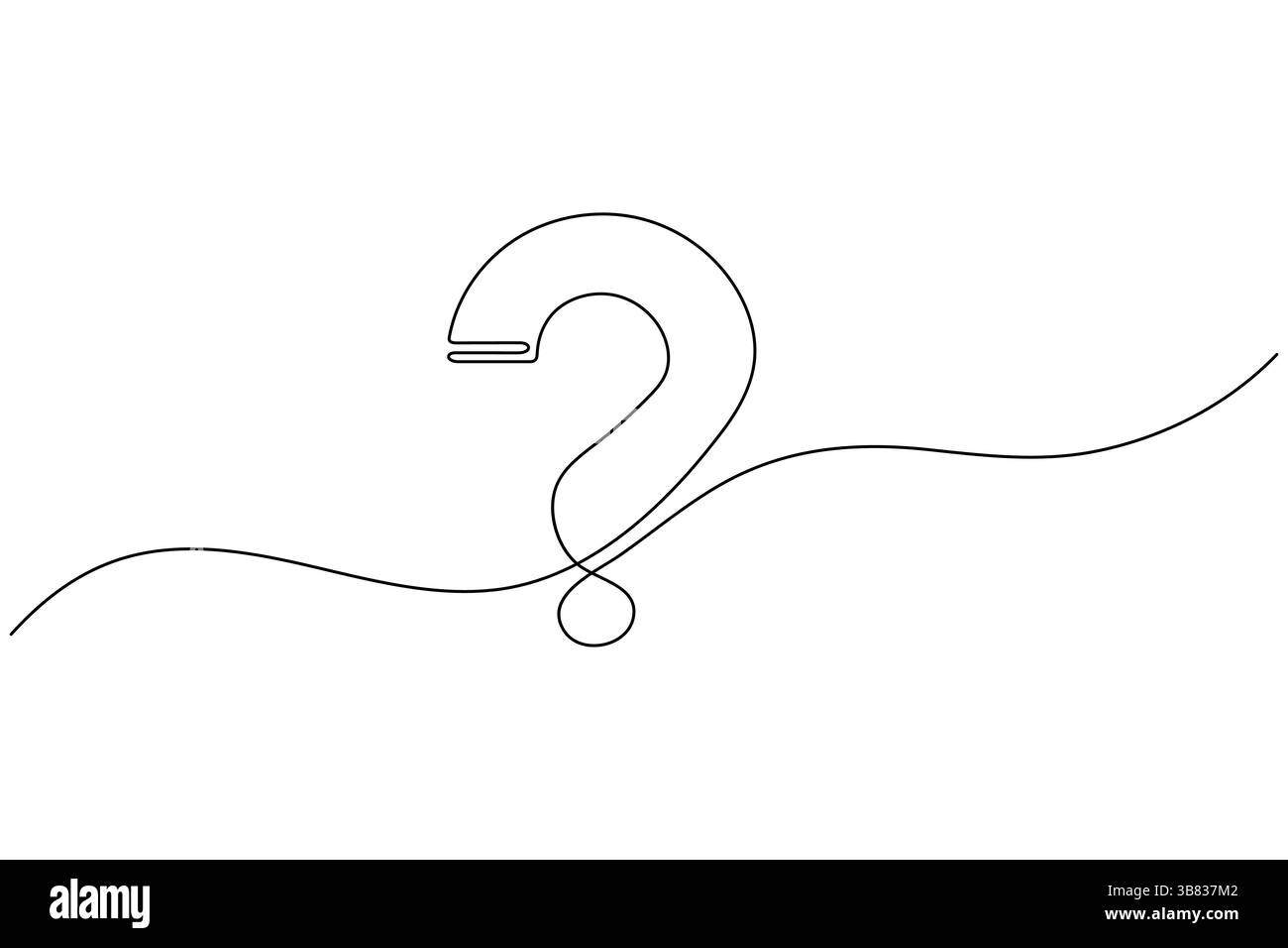 Question mark icon continuous one line drawing and minimalist style ...