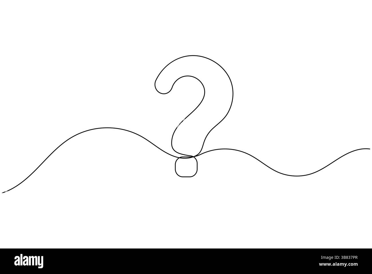 Question mark icon continuous one line drawing and minimalist style ...