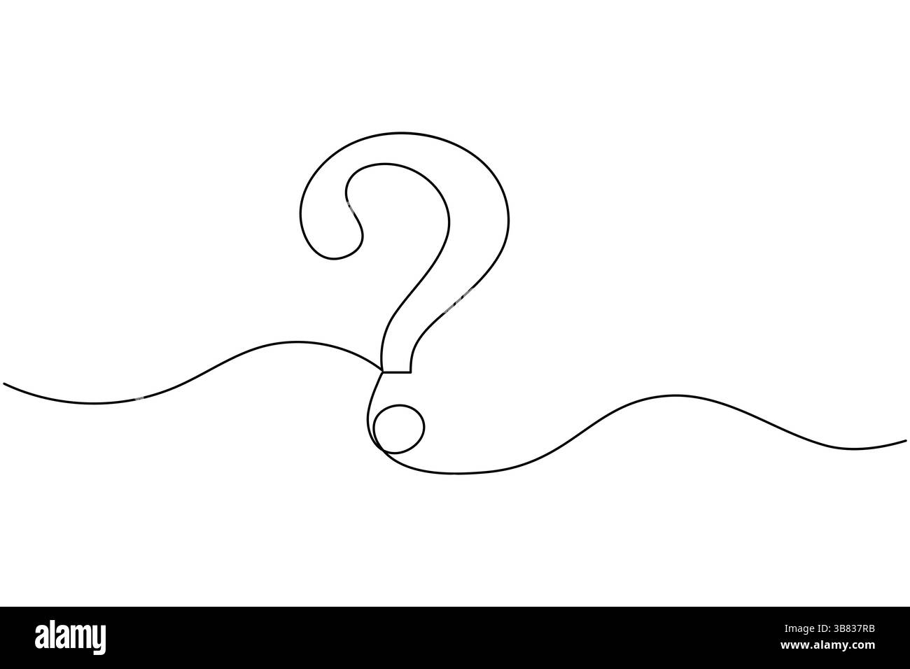Question mark icon continuous one line drawing and minimalist style ...