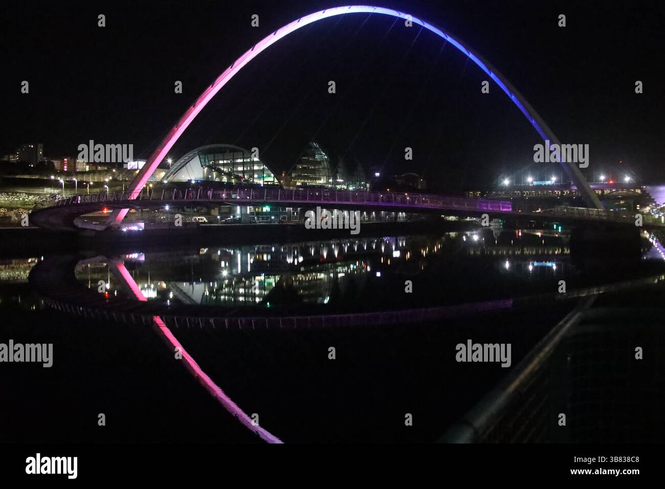 Gateshead Millennium Bridge was lit up in red, white and blue to ...