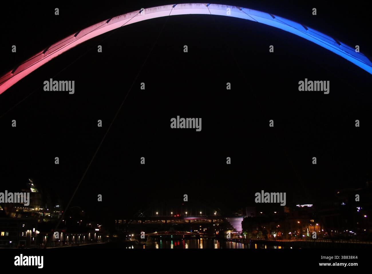 Gateshead Millennium Bridge was lit up Landmarks lit in red, white and ...