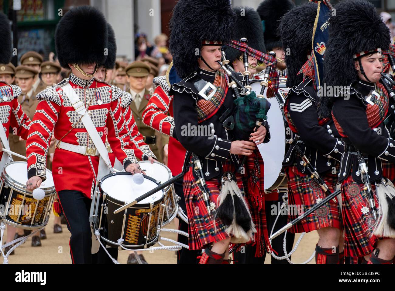 Military procession along Whitehall in Westminster to mark the 80th ...