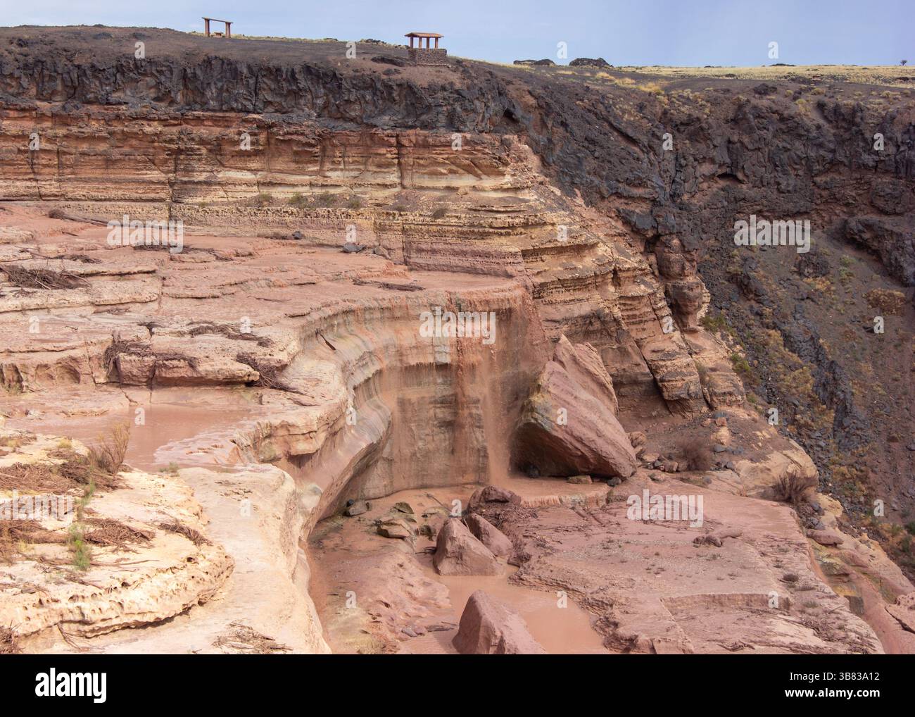Unique geological formations showcase layers of sediment in a rocky ...