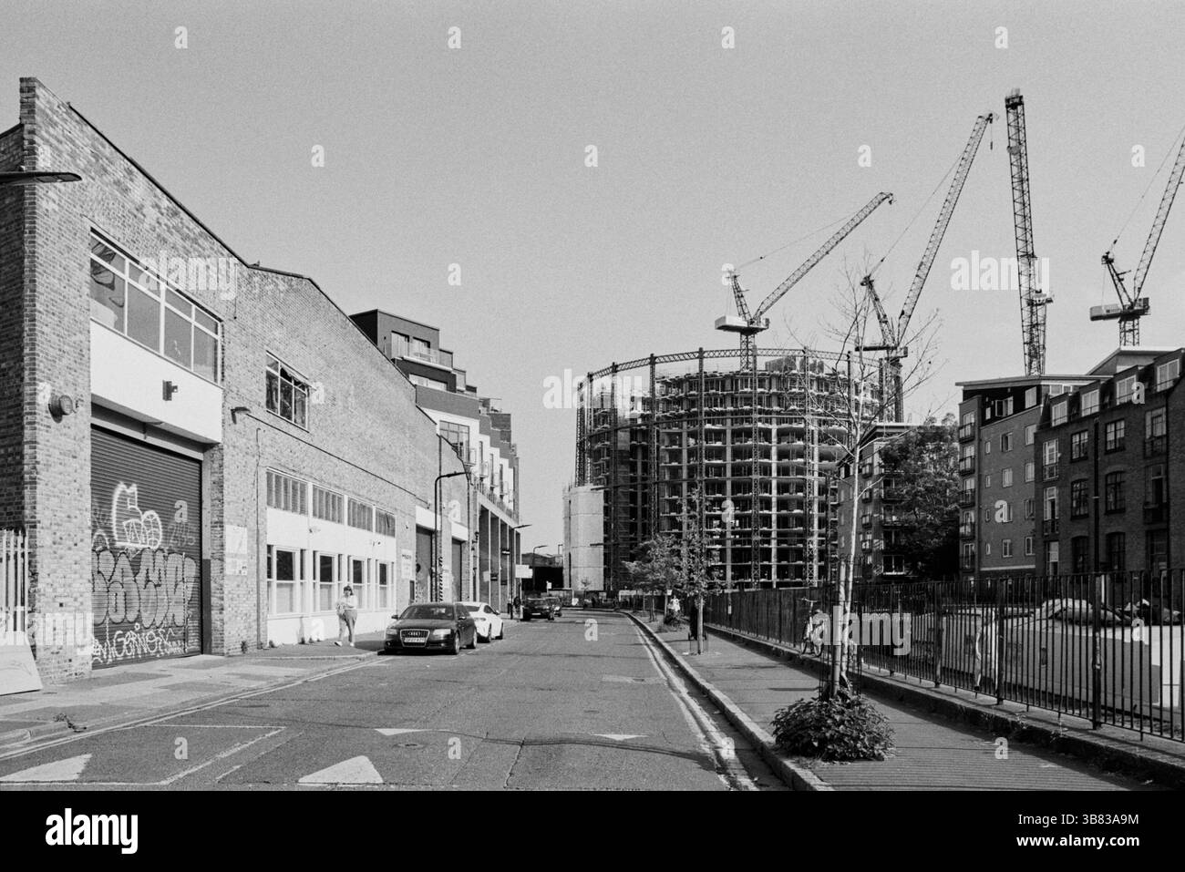 Andrews Road near Broadway Market, Hackney, London UK, looking towards ...