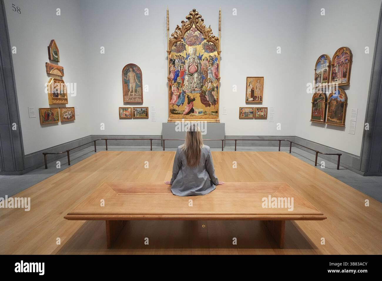 The Assumption of the Virgin by Matteo di Giovanni on display during a preview of the CC Land ...