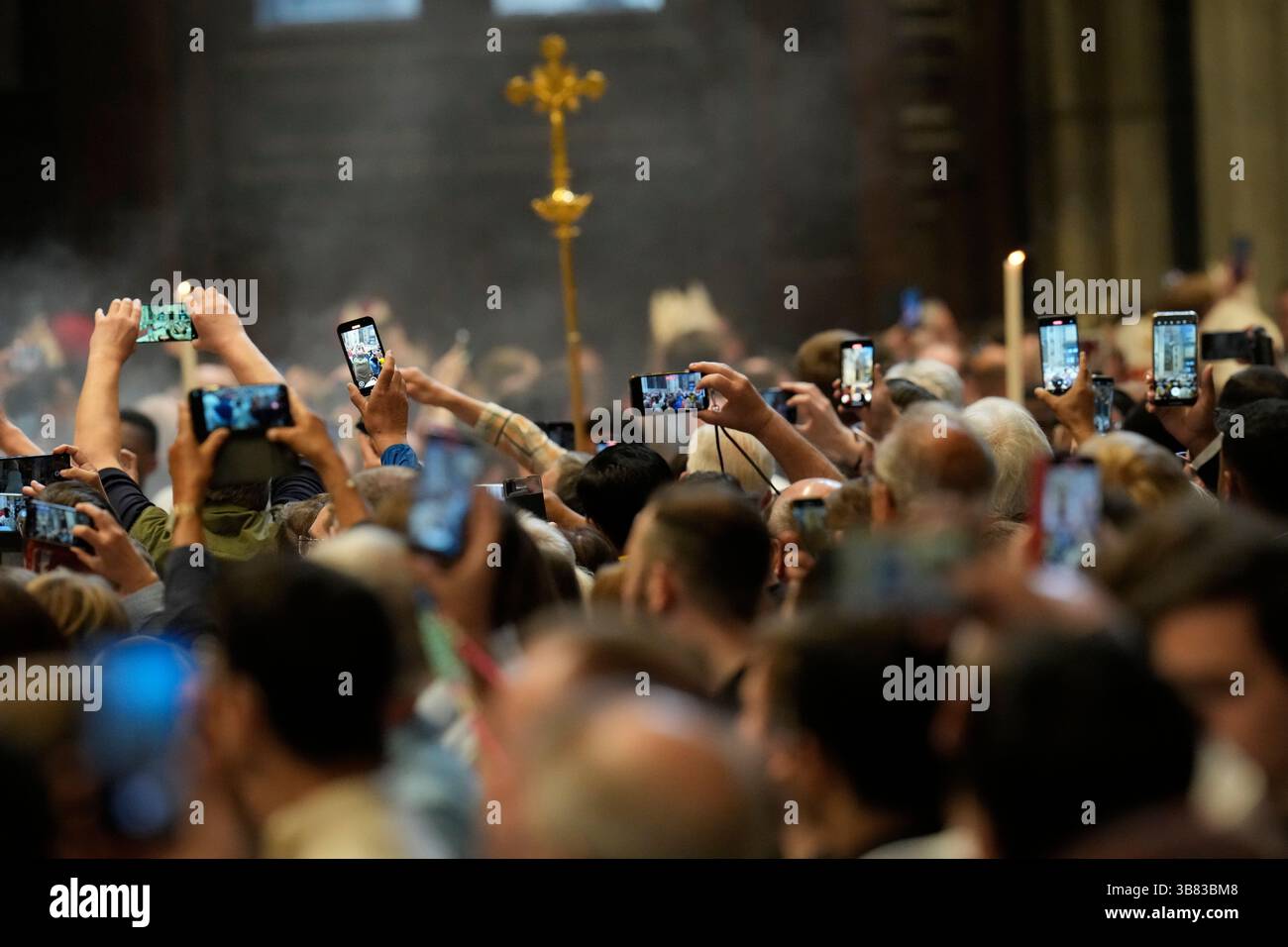 Faithful capture images with their smartphones of cardinals during a ...