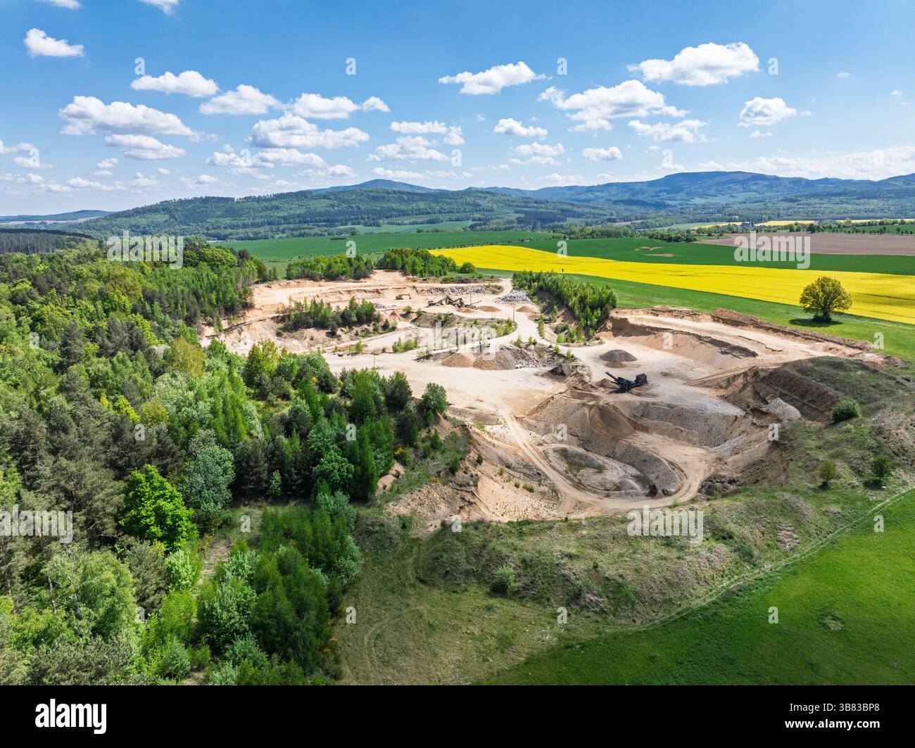Aerial view farmland surrounded forest hi-res stock photography and ...