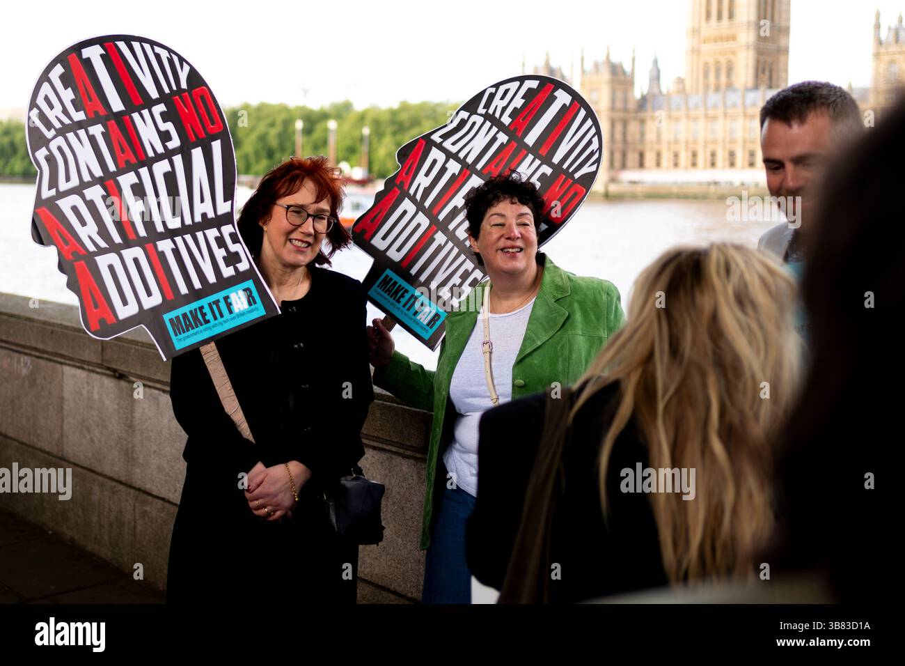 Music creators and politicians take part in a protest calling on the ...