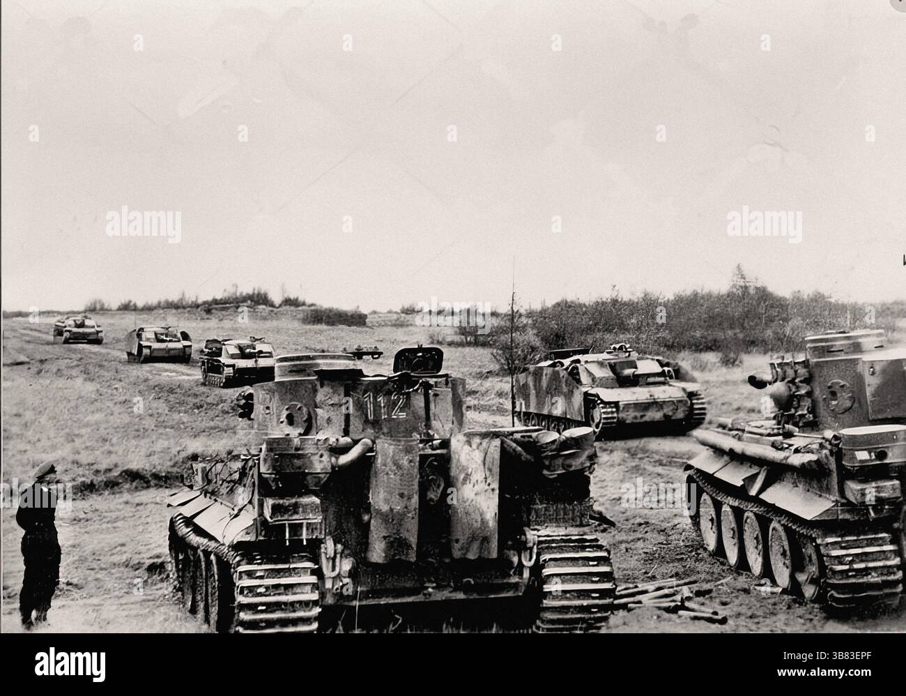Two Panzer VI Tiger. Two Tiger tanks stand in the area southwest of ...