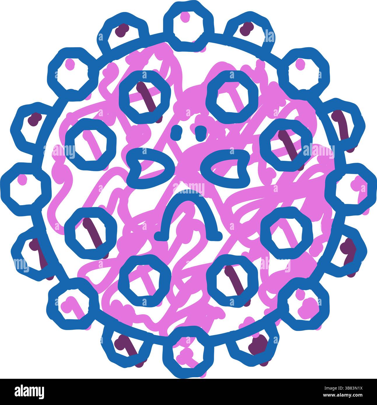 microorganism bacteria virus icon doodle illustration Stock Vector ...