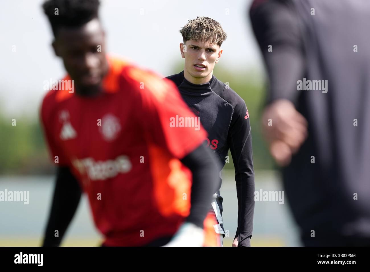 Manchester United's Alejandro Garnacho during a training session at the ...