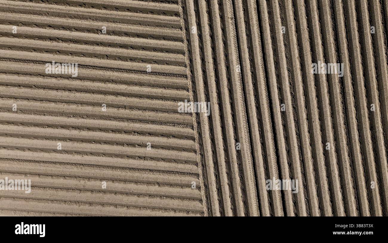 Geer, Belgium. 07th May, 2025. Aerial picture shows a field, in Geer ...