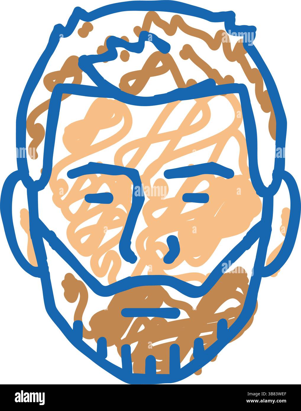 short beard hair style icon doodle illustration Stock Vector Image ...