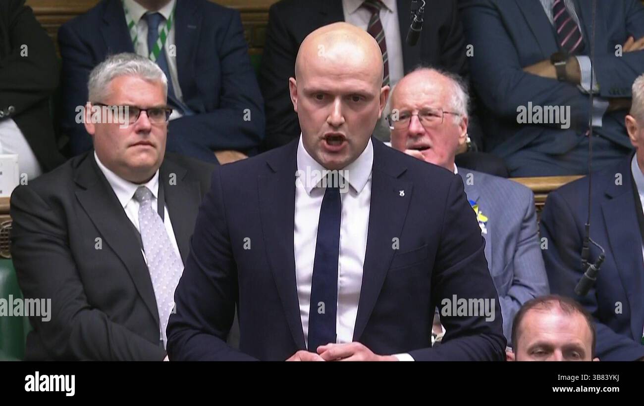 Screen grab of SNP Westminster leader Stephen Flynn speaking during ...