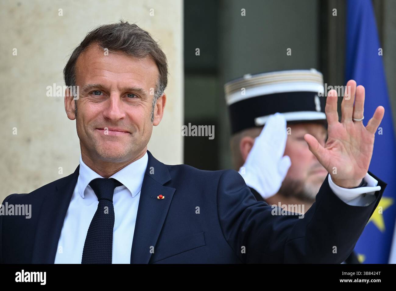 Paris, France. 07th May, 2025. The President of the Republic, Emmanuel ...