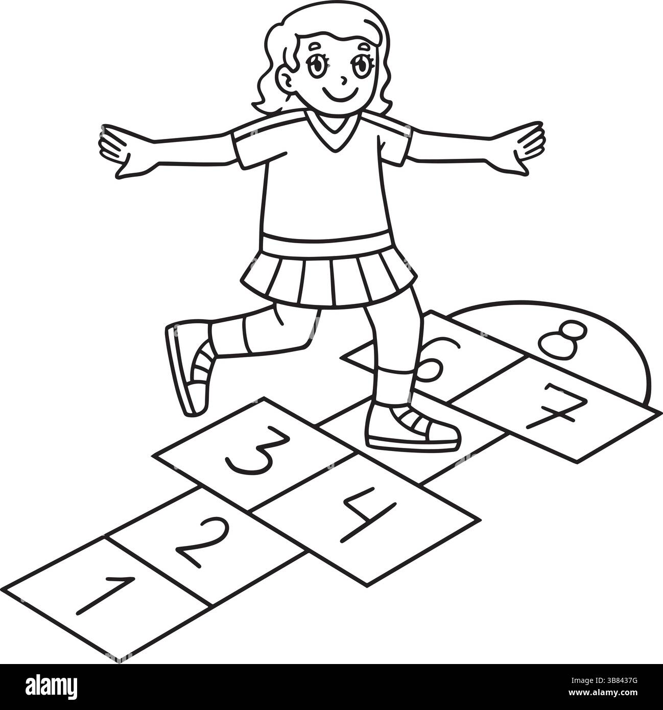 Playground Girl Playing Hopscotch Isolated Stock Vector Image & Art - Alamy