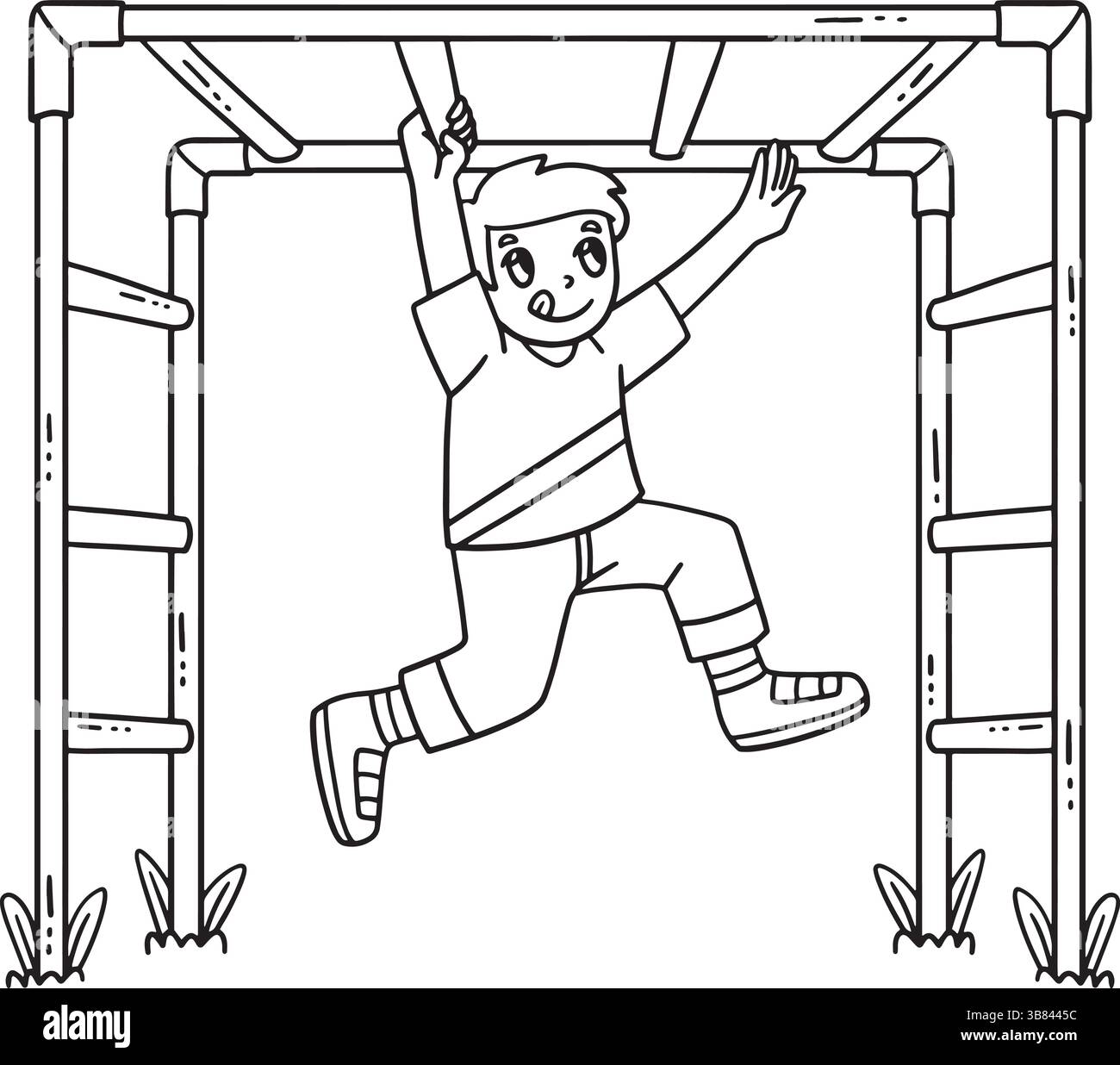 Children climbing monkey bars Cut Out Stock Images & Pictures - Alamy