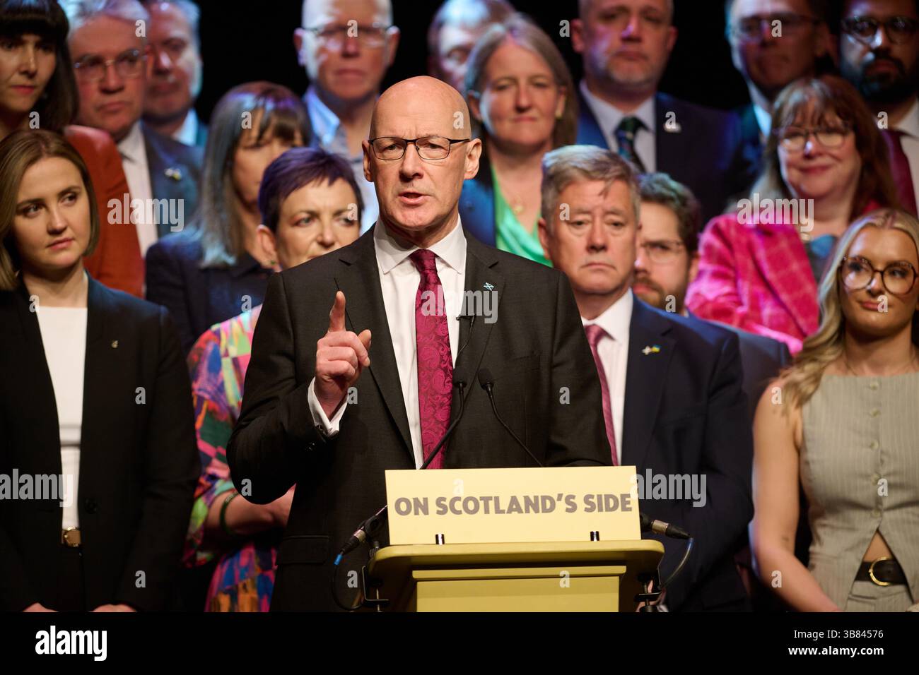 Edinburgh Scotland, UK 07 May 2025. SNP Leader, John Swinney, at the ...