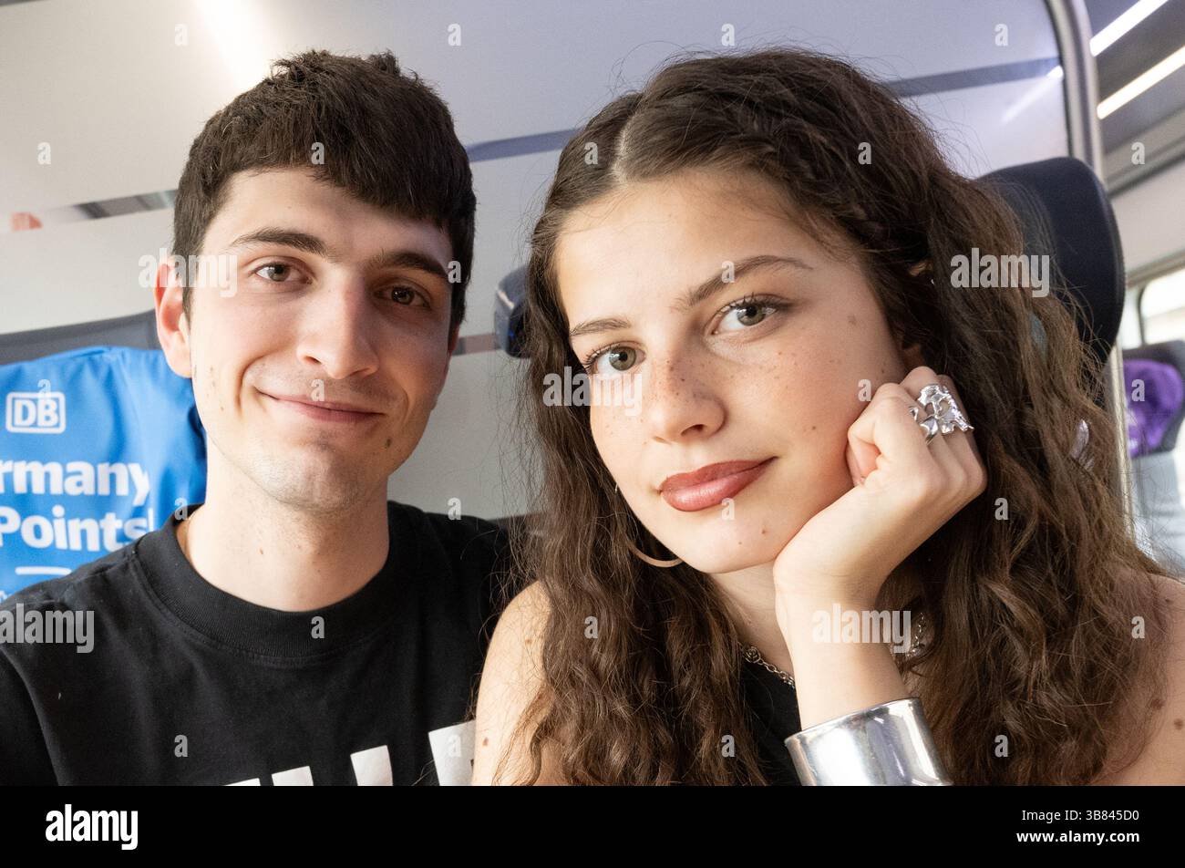 07 May 2025, Hesse, Frankfurt/Main: The German ESC participants Abor ...