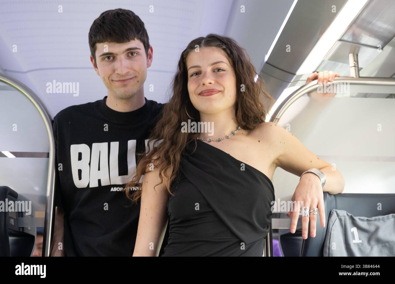 07 May 2025, Hesse, Frankfurt/Main: The German ESC participants Abor ...