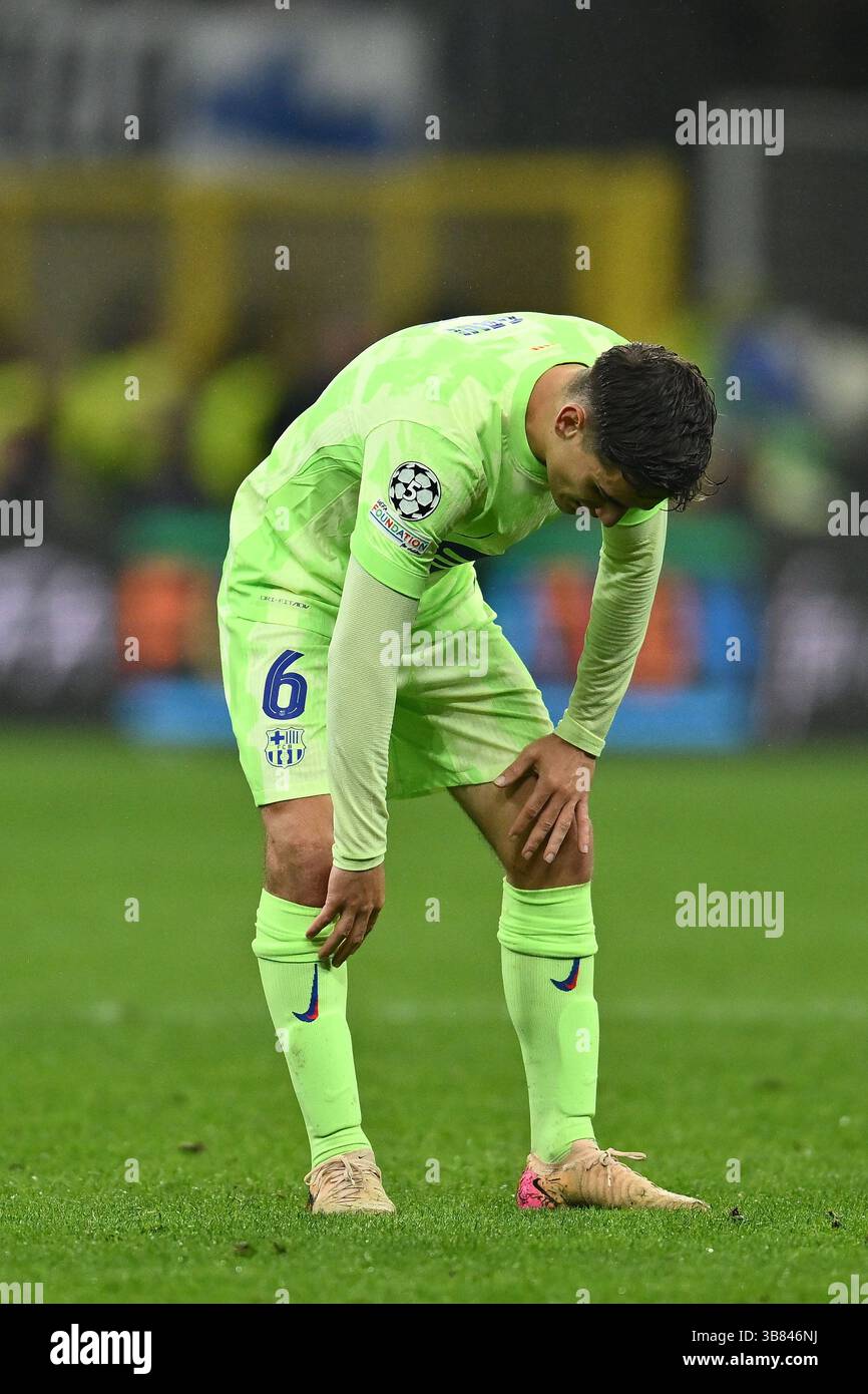 Gavi of F.C. Barcelona disappointed at the end of the match during the ...