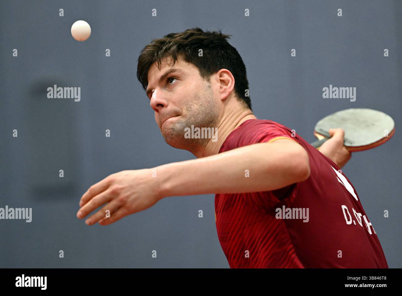 Duesseldorf, Germany. 07th May, 2025. Dimitrij Ovtcharov in action during the national table ...