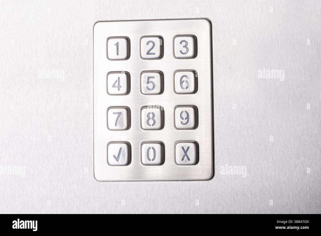 Stainless steel numeric keypad panel Stock Photo - Alamy