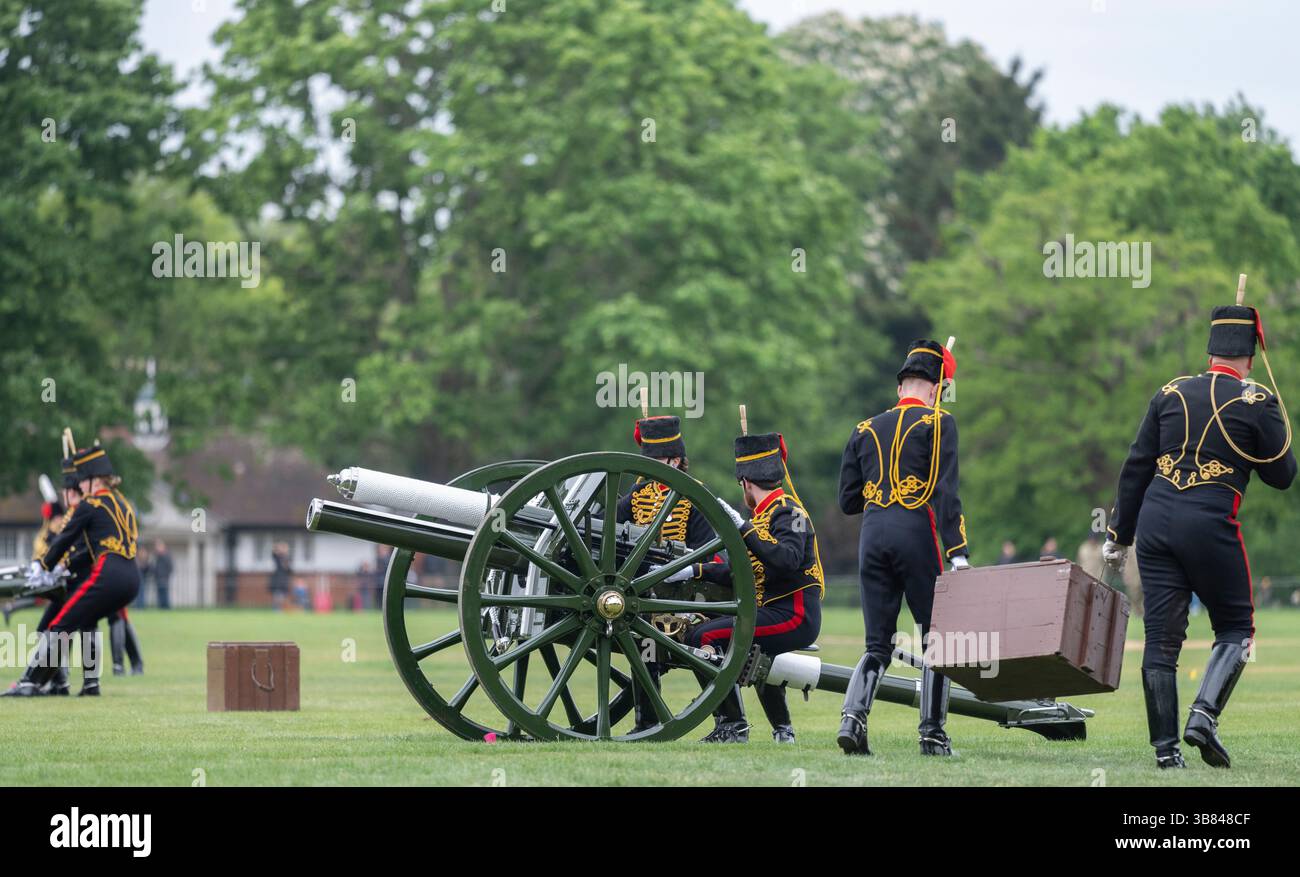 Hyde Park, London, UK. 6th May, 2025. 71 horses of The King’s Troop ...