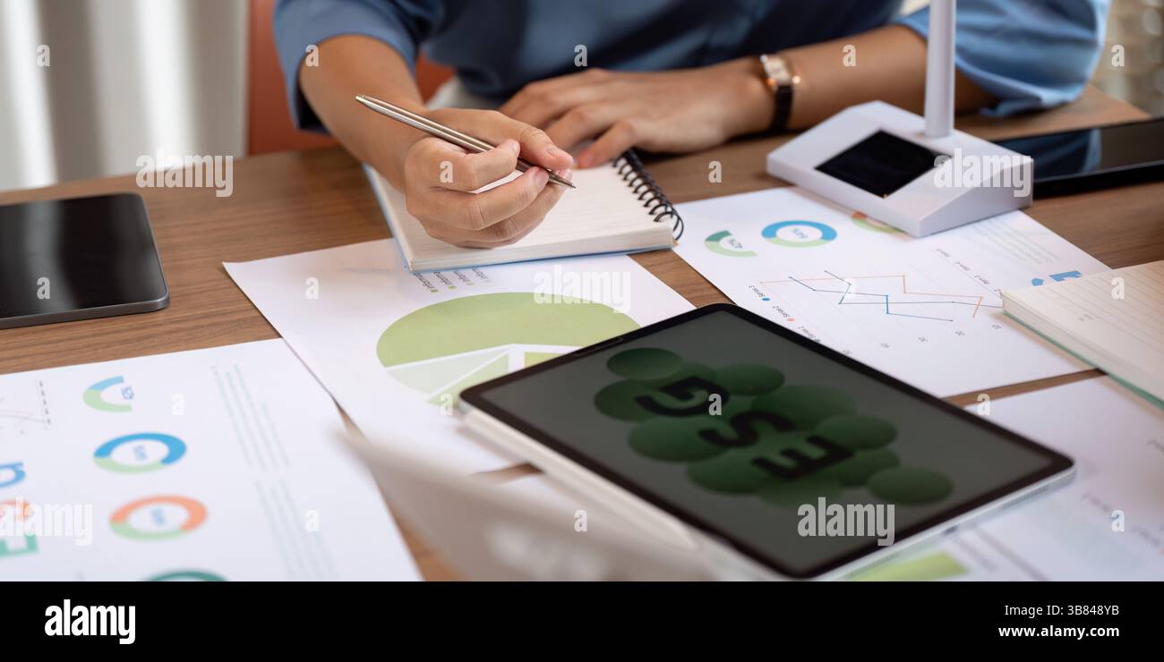 Sustainable ESG strategy discussion with data analysis and charts Stock ...