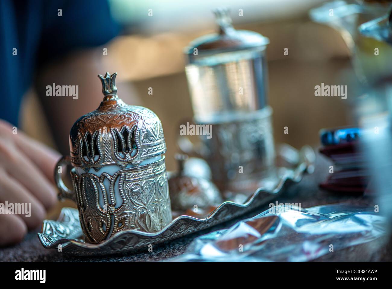 A detailed and atmospheric image of a traditional handcrafted Turkish ...