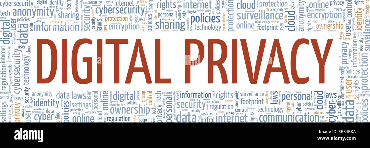 Digital Privacy word cloud conceptual design isolated on white ...