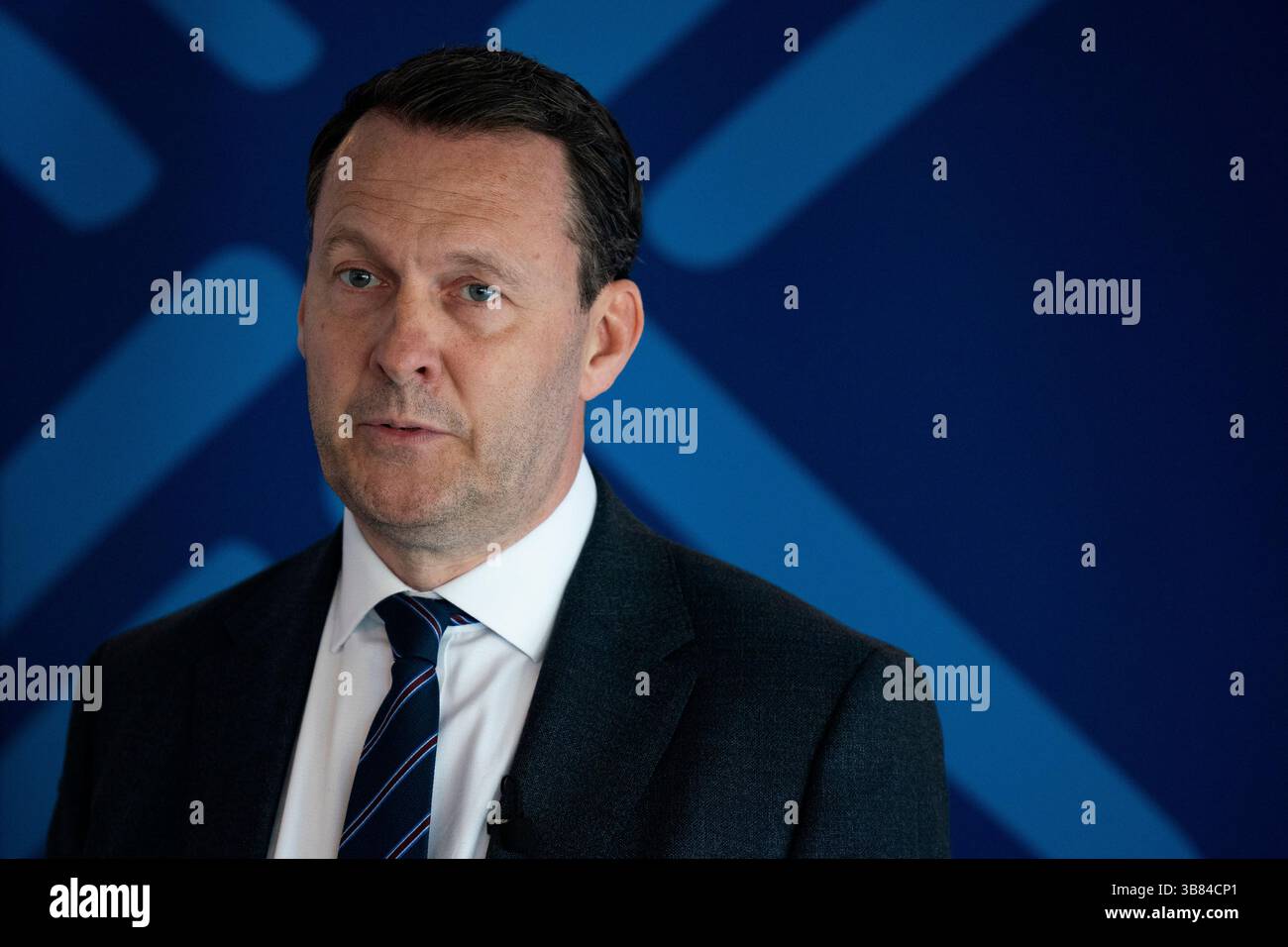Scottish Conservative leader Russell Findlay giving a speech at the ...