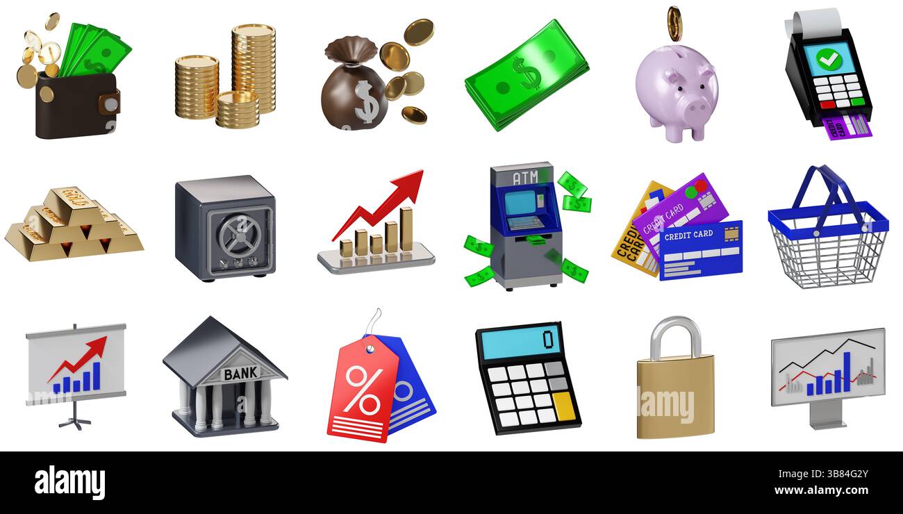 Finance icon collection Cut Out Stock Images & Pictures - Alamy