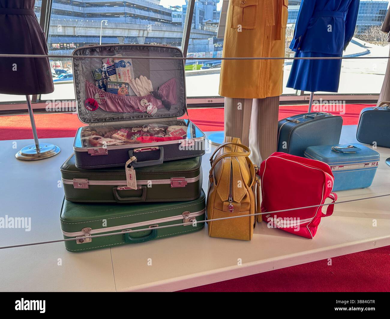 TWA uniform fashion exhibit on display at the TWA Hotel at JFK ...